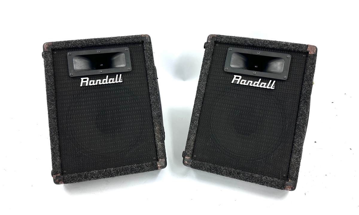 Pair of Randall 8 ohm 1x10" wedge speaker monitors *Please note ...